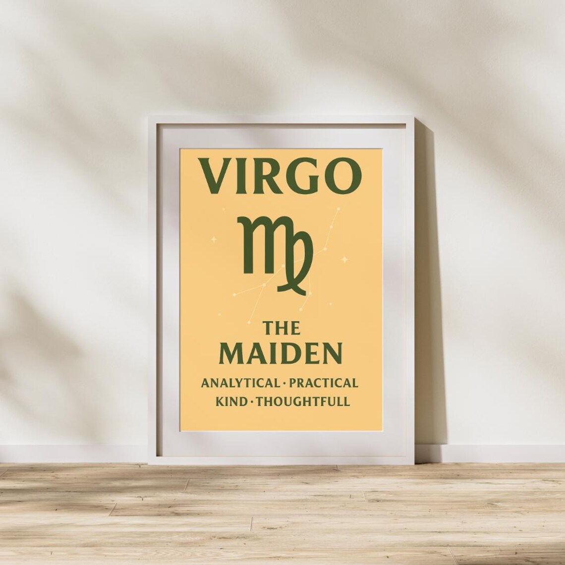 Virgo – Minimalist Zodiac Sign Print | the Maiden Symbolic Wall Art ...