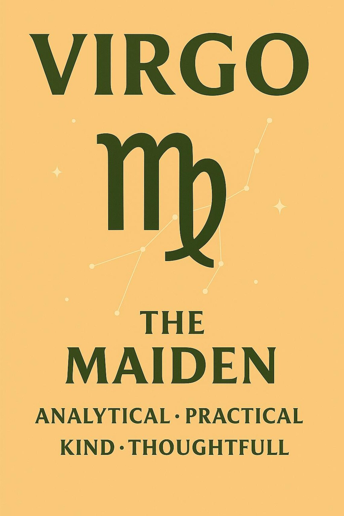 Virgo – Minimalist Zodiac Sign Print | the Maiden Symbolic Wall Art ...