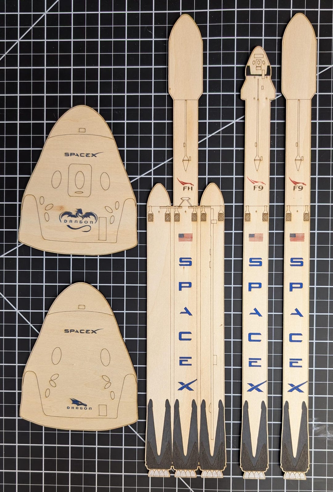 Spacex Falcon 9, Heavy, Dragon Laser Cut Files (SVG) - Etsy