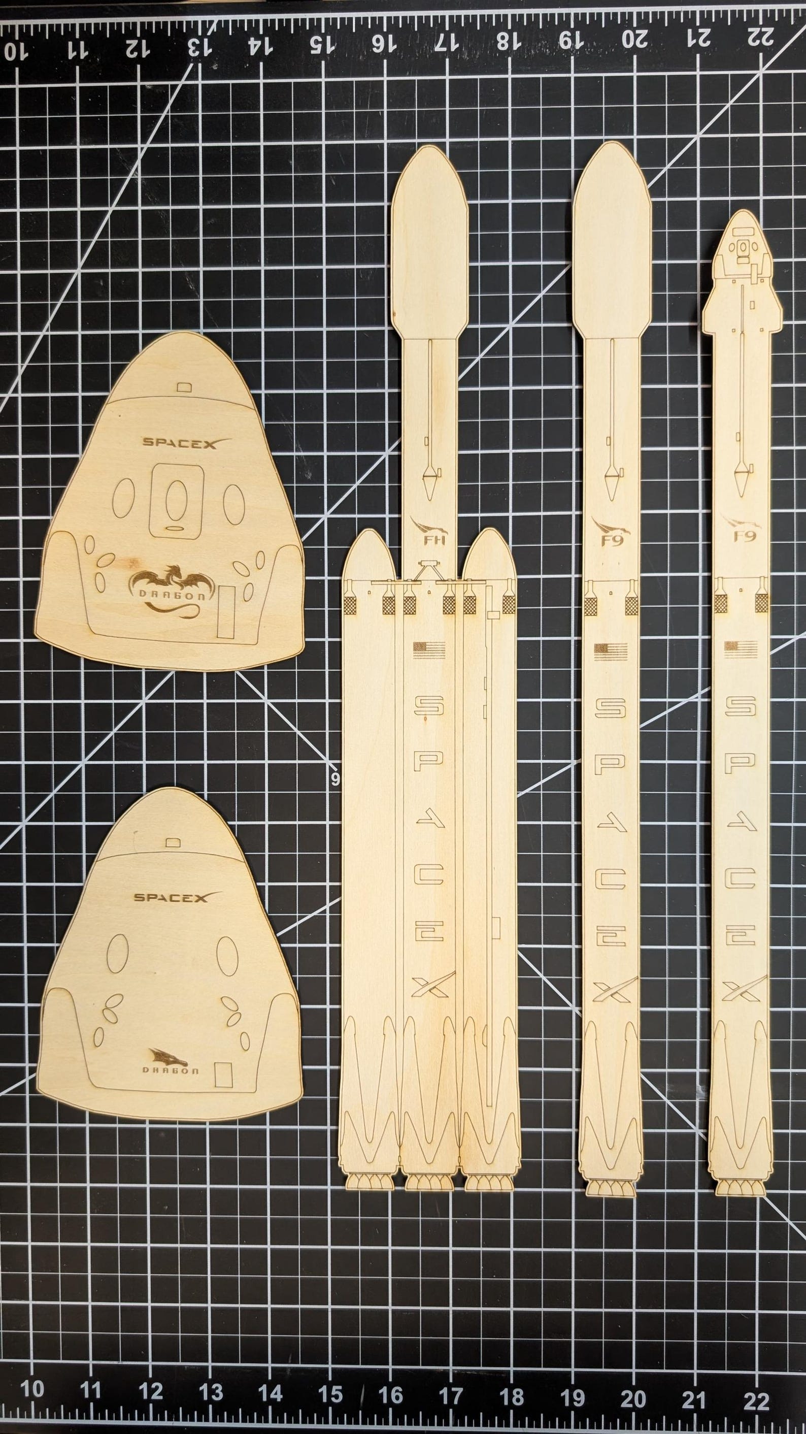 Spacex Falcon 9, Heavy, Dragon Laser Cut Files (SVG) - Etsy