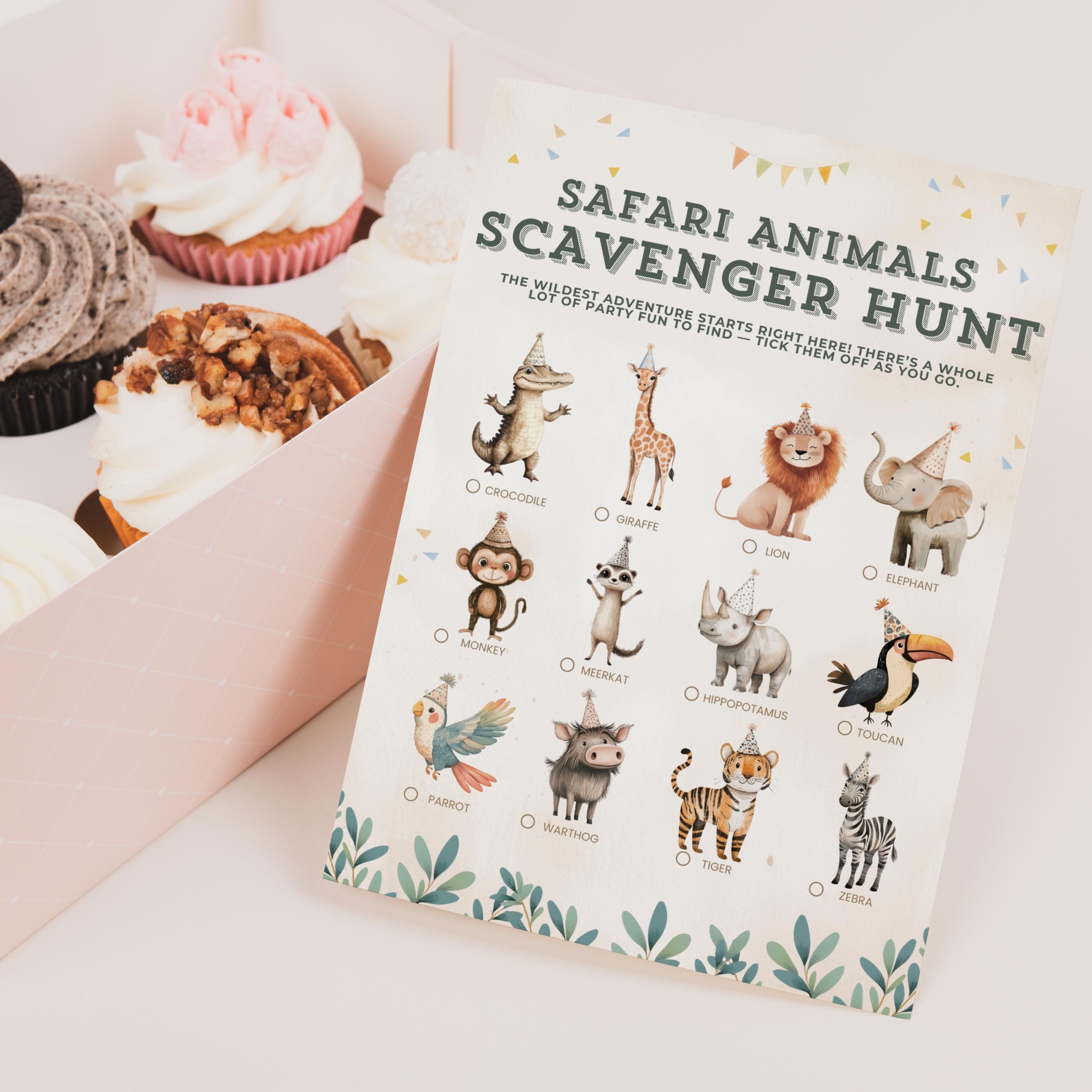 Wild Animal Scavenger Hunt Jungle Safari Animal Adventure Party Indoor ...
