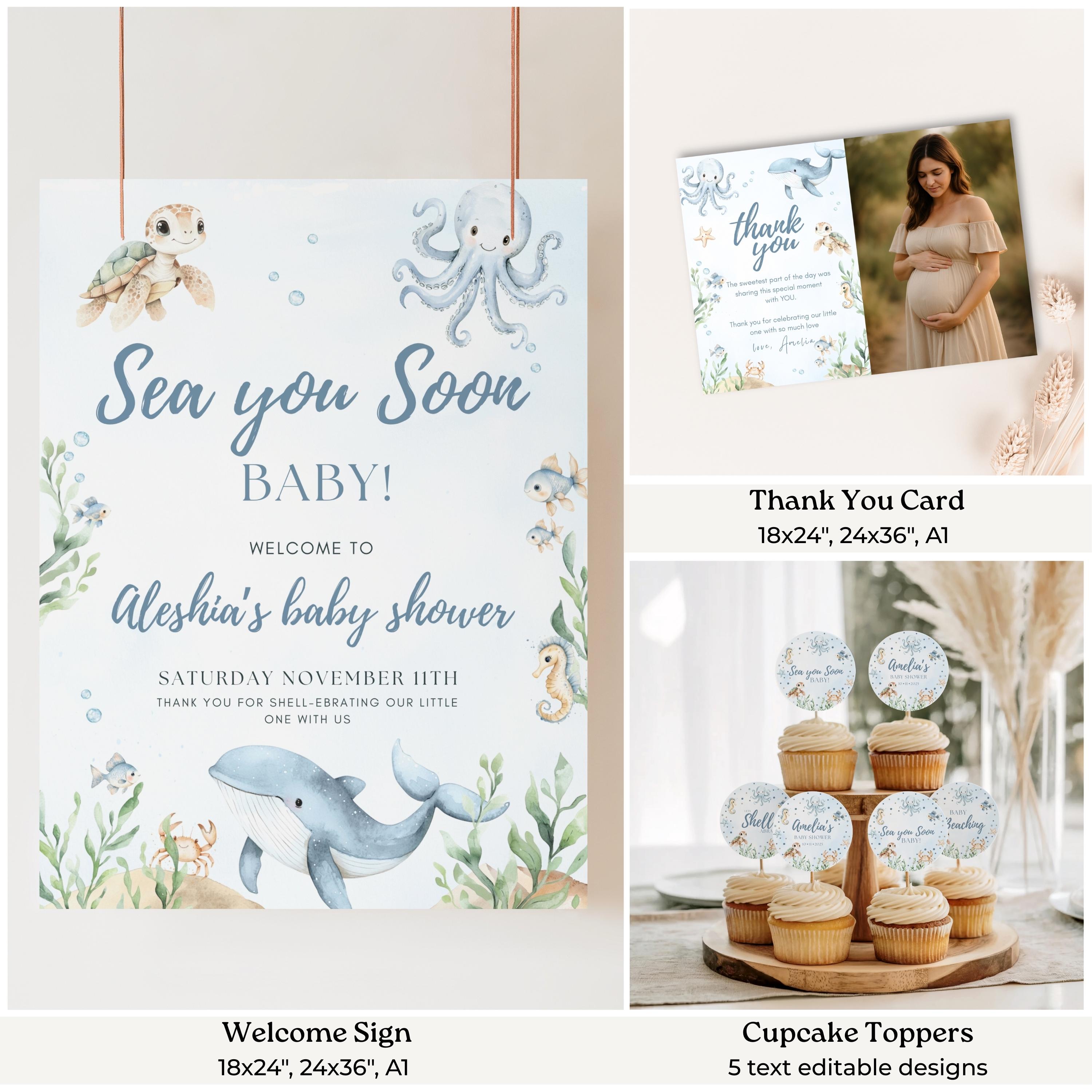 Sea You Soon Baby Bundle Summer Under the Sea Baby Shower Decor for Boy ...