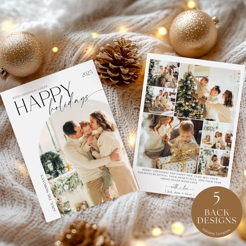 Double Sided Photo Christmas Card - Etsy
