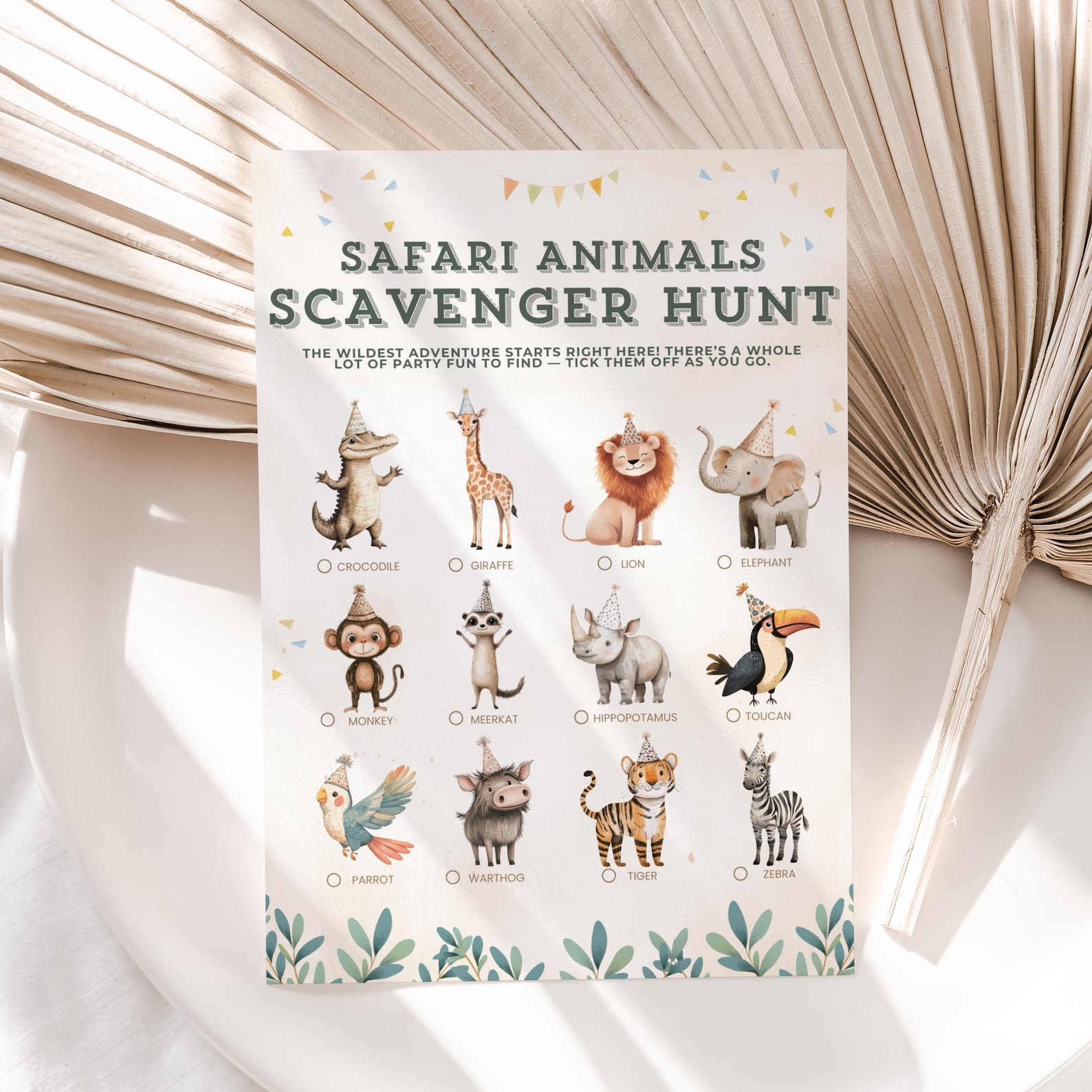 Wild Animal Scavenger Hunt Jungle Safari Animal Adventure Party Indoor ...