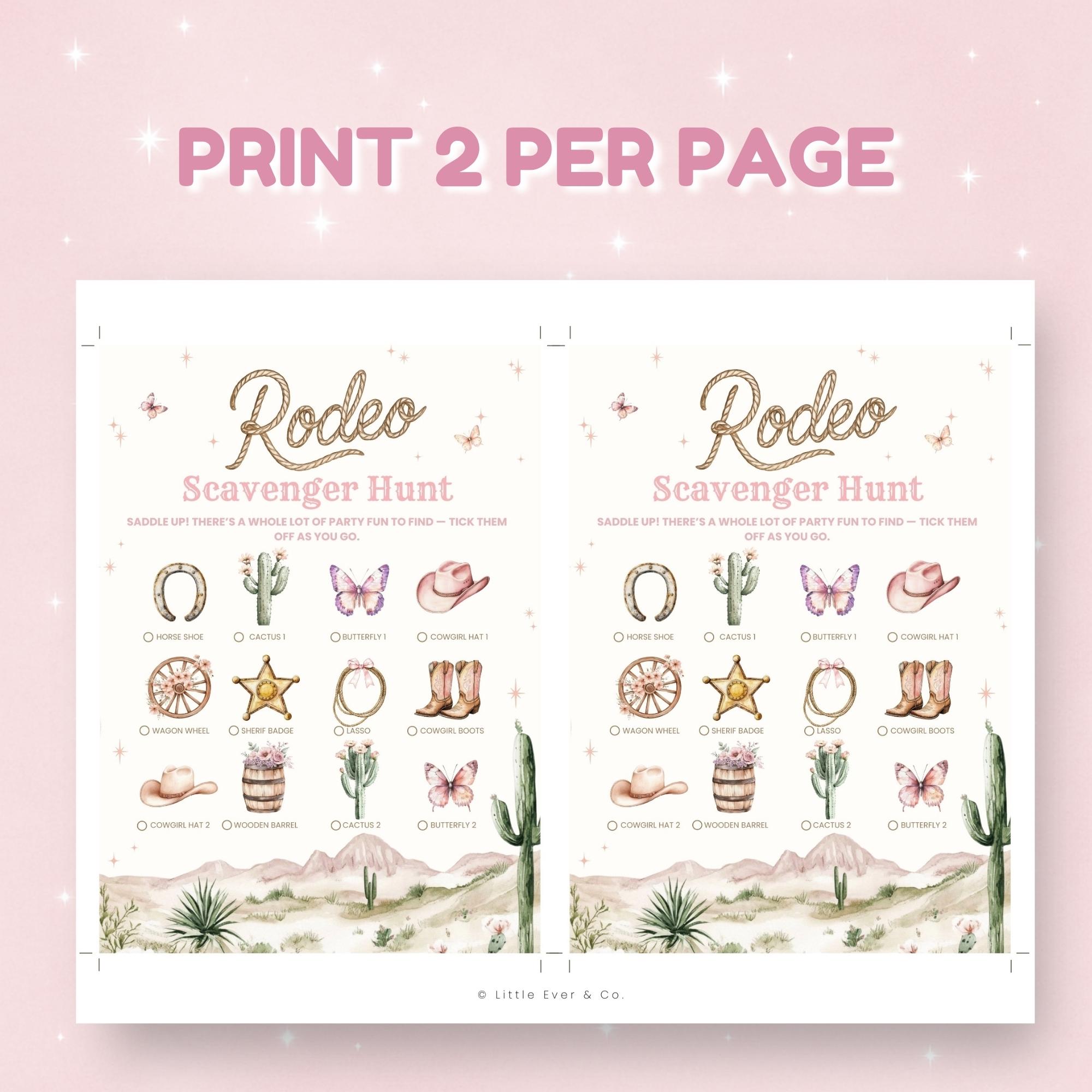 Rodeo Scavenger Hunt Printable Cowgirl Birthday Party Game for Kids ...