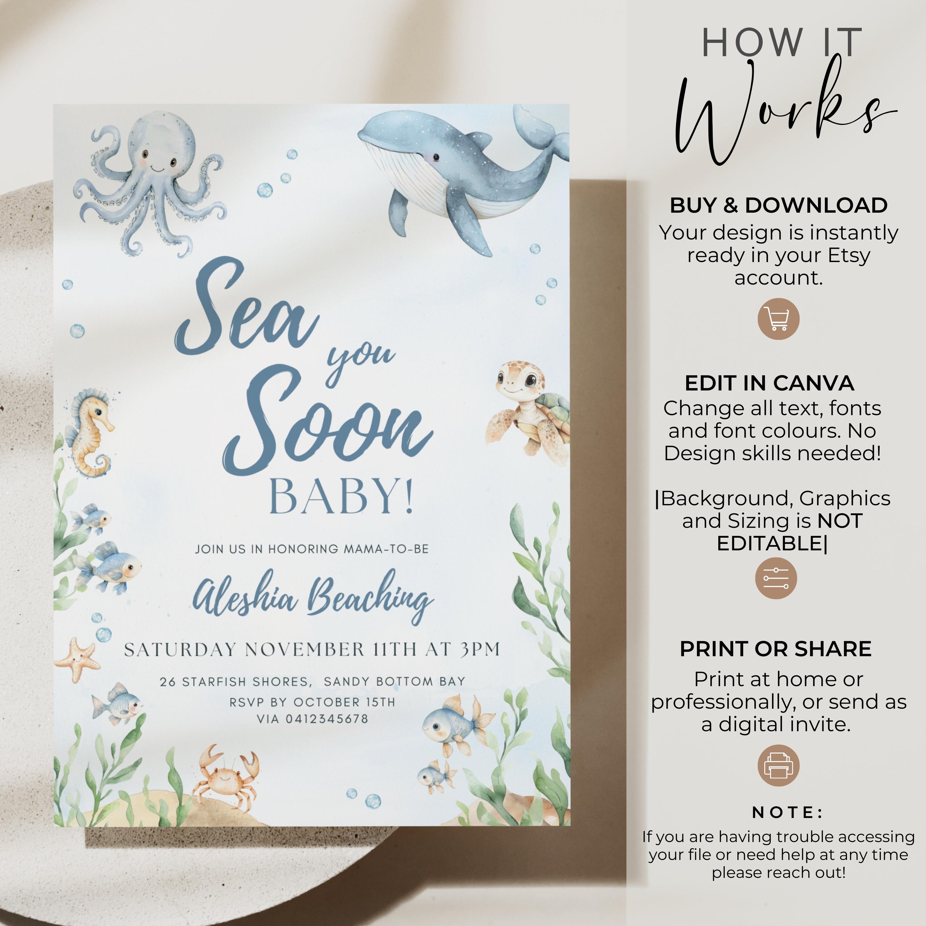 Sea You Soon Baby Bundle Summer Under the Sea Baby Shower Decor for Boy ...