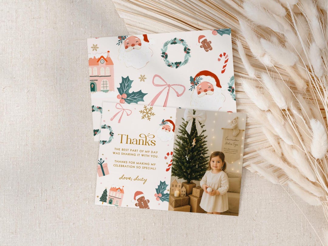 Merry Christmas Birthday Thank You Card: Editable ’tis the Season ...
