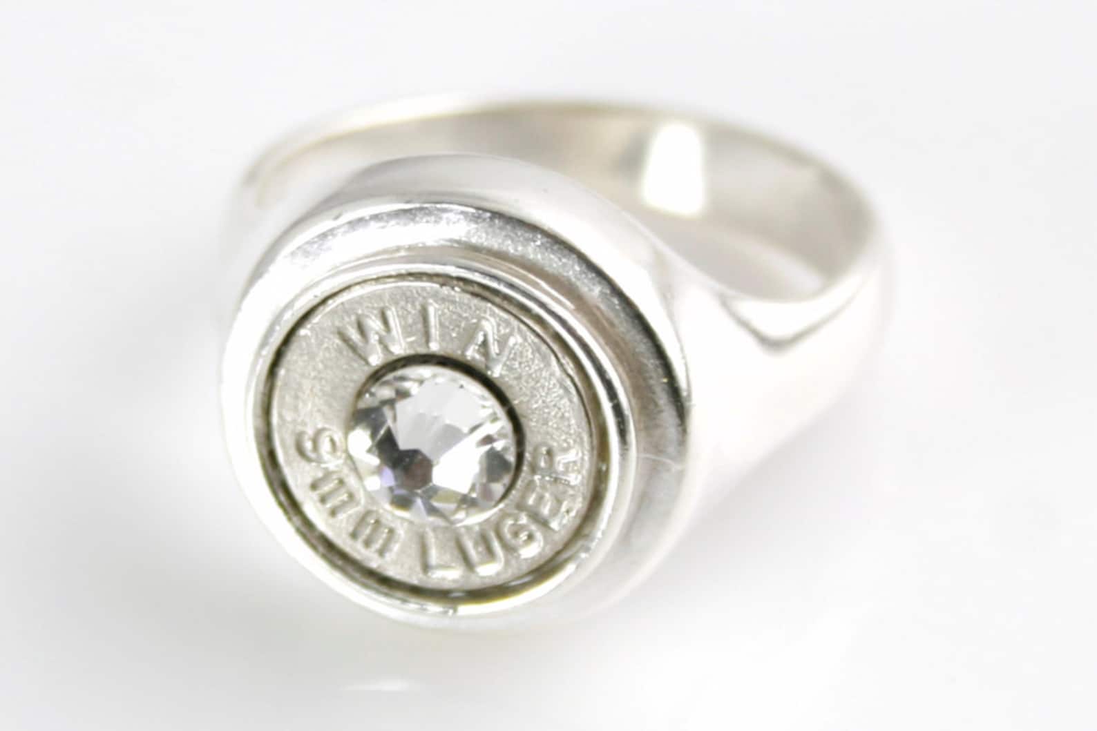 Bullet Ring / 9mm Sterling Inlaid Bullet Ring WIN-9MM-N/B-INR | Etsy