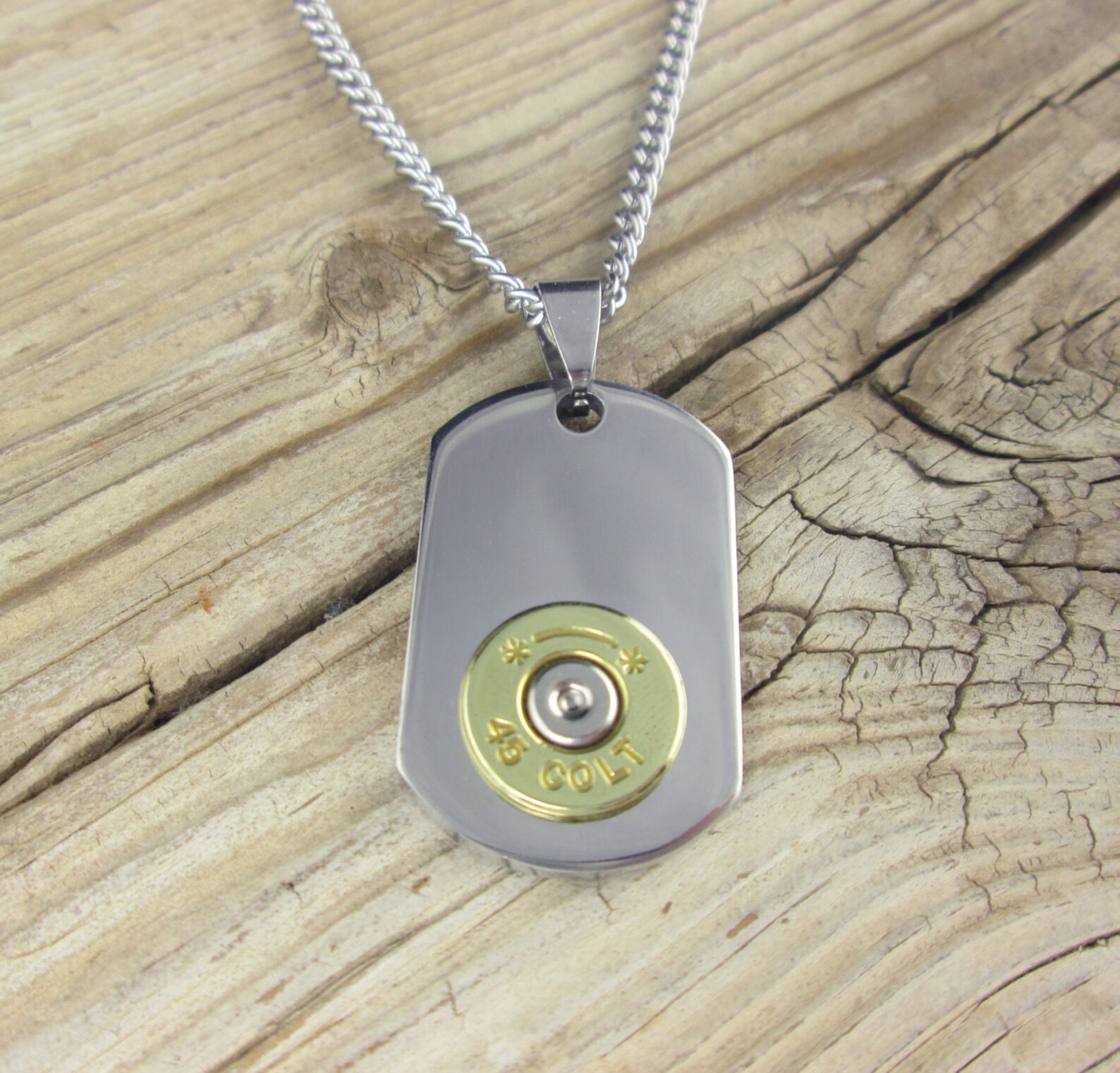 Bullet Necklace, Stainless Steel Mini Dog Tag, Military Necklace, Colt ...