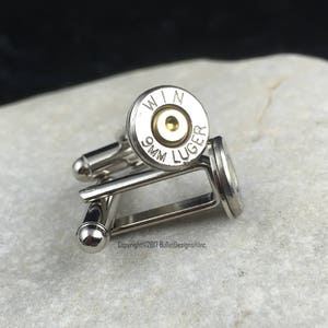 Bullet Cufflinks, Winchester 9mm Nickel, Wedding, Groomsmen Gifts - Etsy