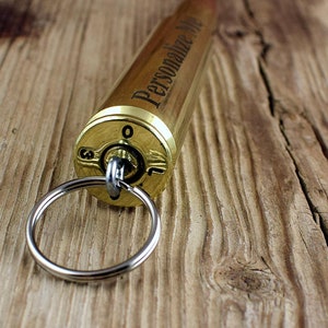 Bullet Keyring, DARK Engraved 50 Caliber Brass Bullet Key Ring, Bullet ...