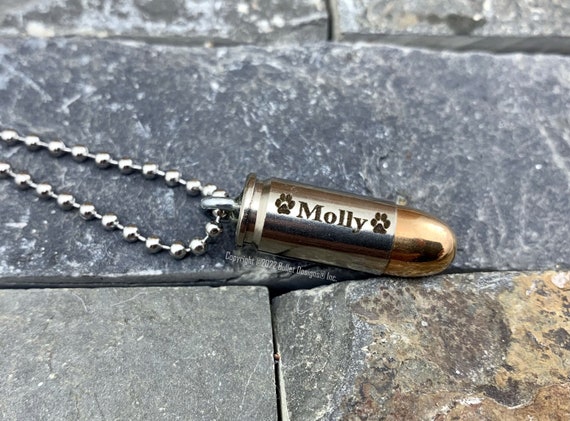 Engraved bullet necklace store