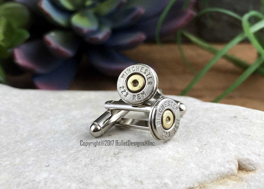 Bullet Cufflinks, Winchester 223 Nickel Bullet Cufflinks, Wedding Cufflinks, 223 Cuff Links ...