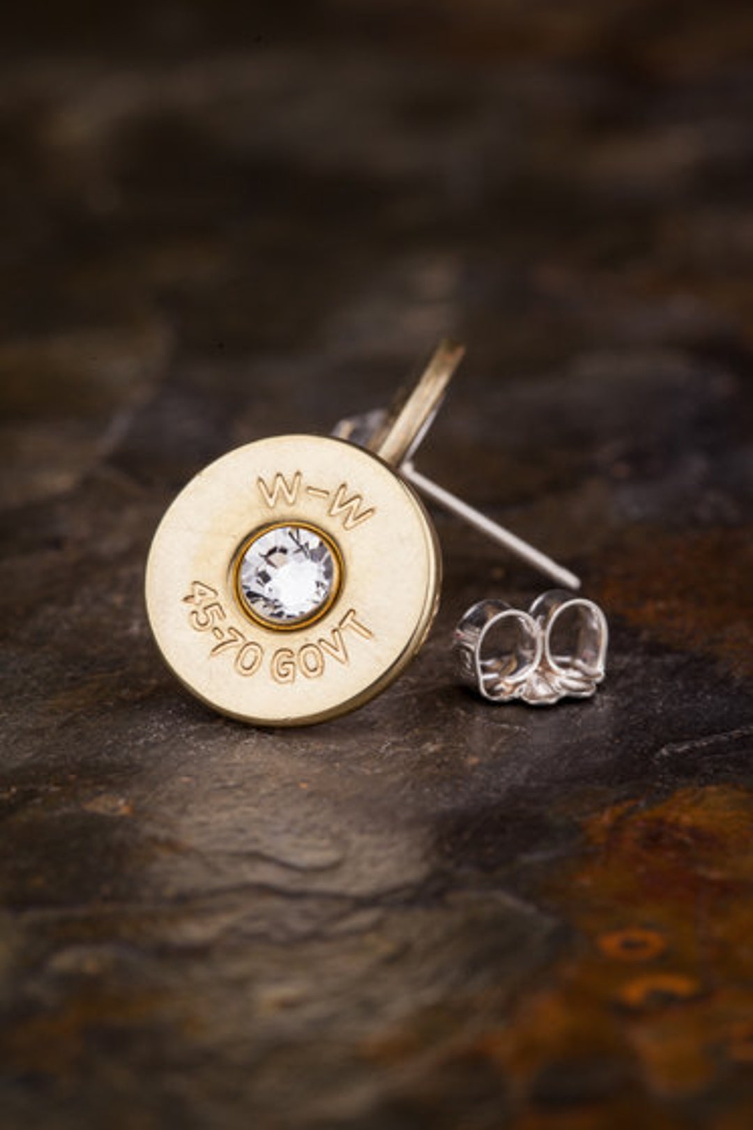 Bullet Earrings / 45-70 Brass Bullet Head Stud Earrings 4570-B-SEAR ...