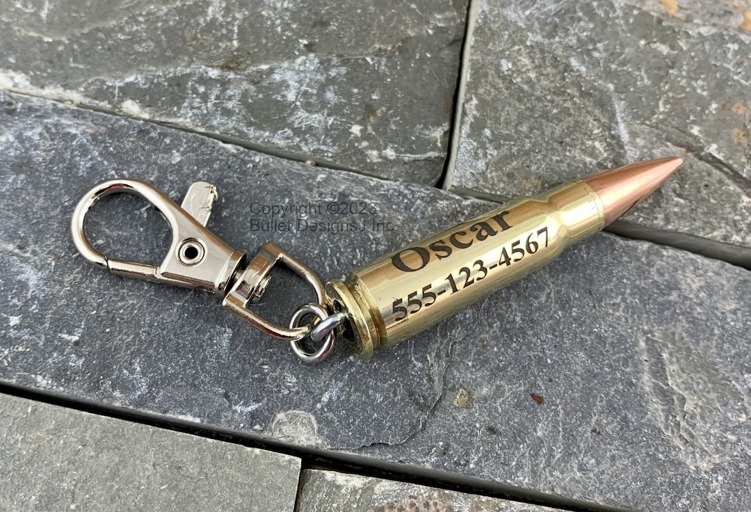 AK-47 Personalized Brass Bullet Pet Tag, Large, Dog Name, Man's Best ...