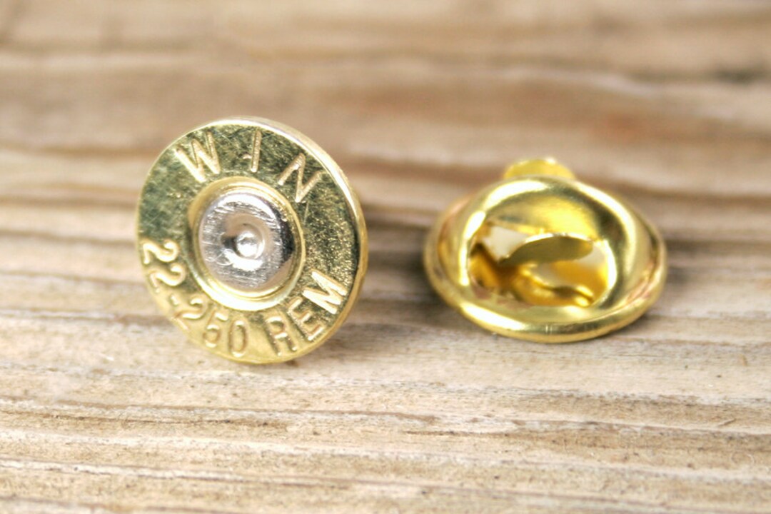 Bullet Tie Tack / 22-250 Brass Bullet Tie Tac / Hat Pin WIN-22250-BN-TT ...