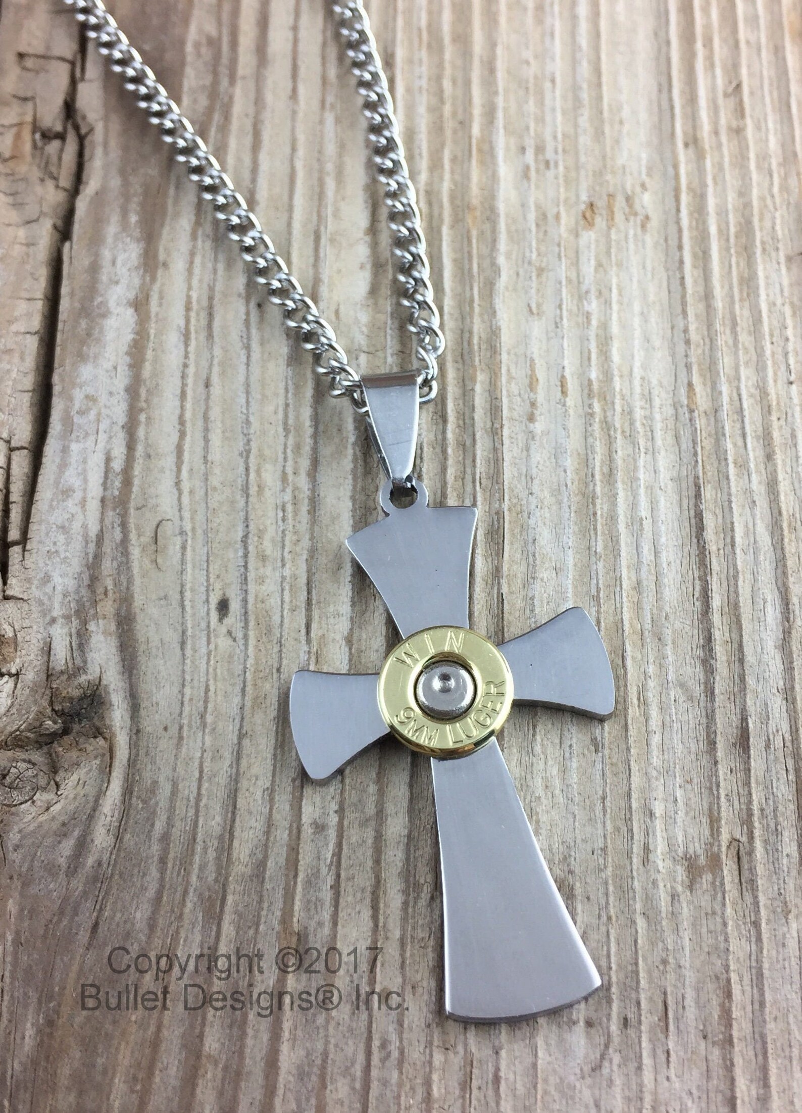 Cross Bullet Necklace, Stainless Steel Bullet Cross Necklace, Custom ...