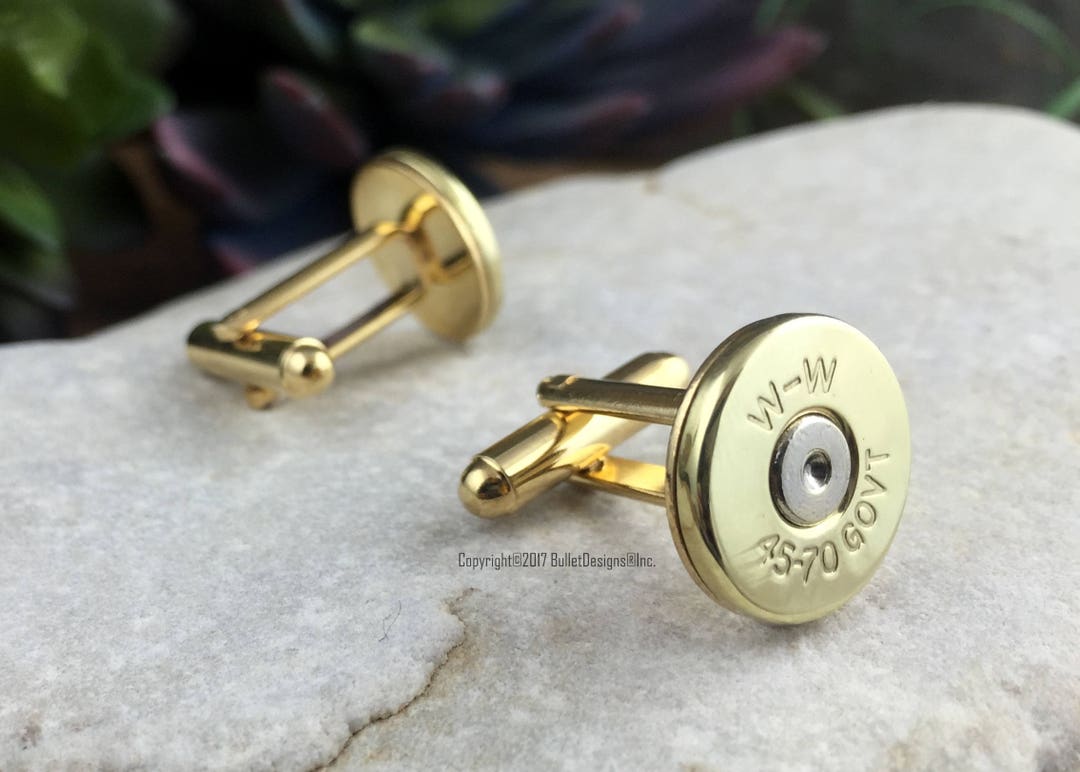 Bullet Cufflinks, 45-70 Govt Brass Bullet Cuff Links, Wedding Cufflinks ...