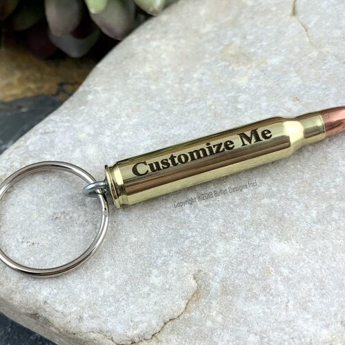 Custom Engraved Bullet Keychain GOLD & SILVER ENGRAVING 308 - Etsy