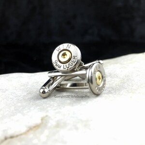 Bullet Cufflinks, Winchester 9mm Nickel Bullet Cufflinks, Wedding Cufflinks, 9mm Cufflinks ...