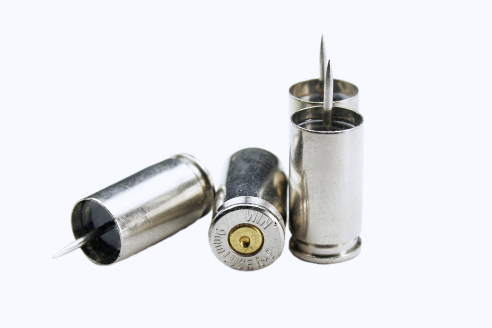 Bullet Push Pins, Winchester 9mm Nickel Bullet Push Pins - Set of 4 ...