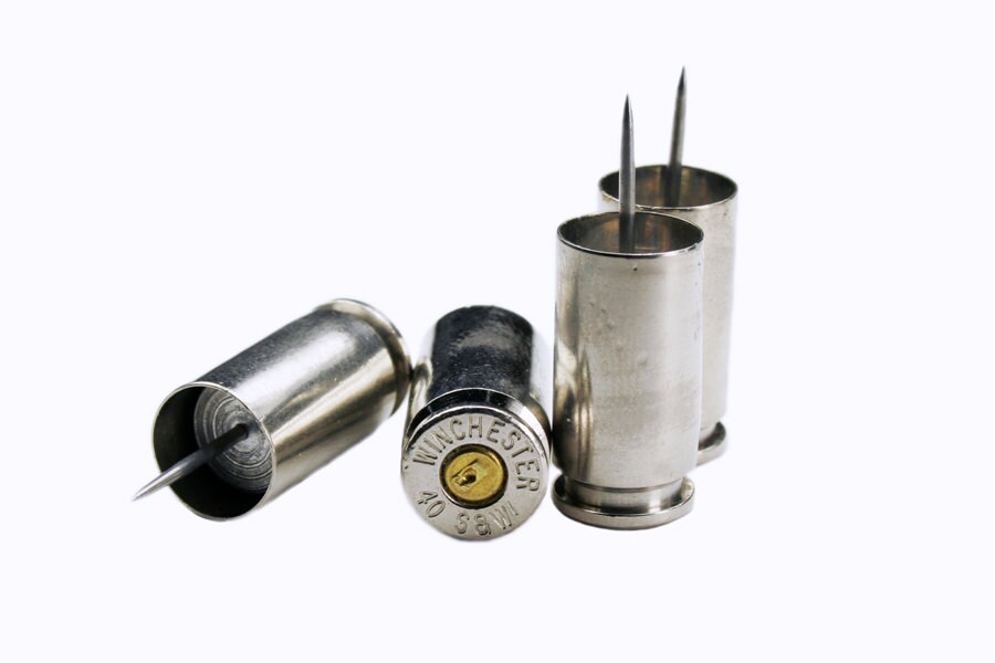 Bullet Push Pins / Winchester 40 S&W Nickel Bullet Push Pins | Etsy