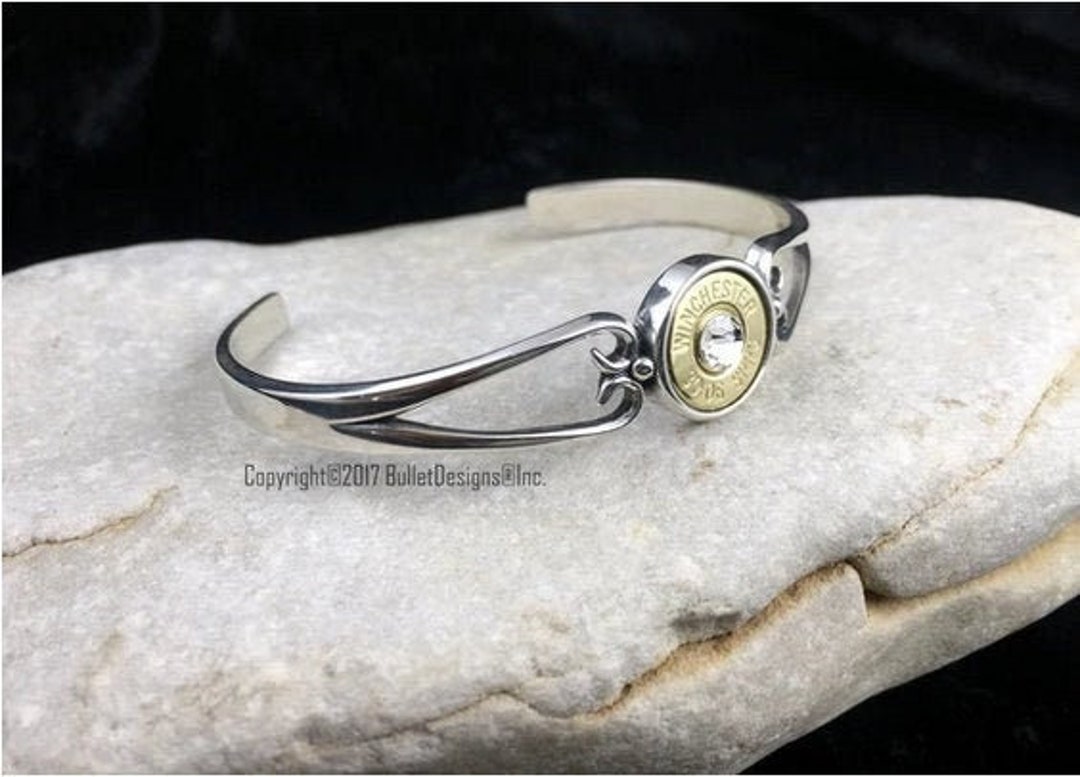 Custom Sterling Silver Cuff Bullet Bracelet, 30-06, 243, 270, 308, 45 ...