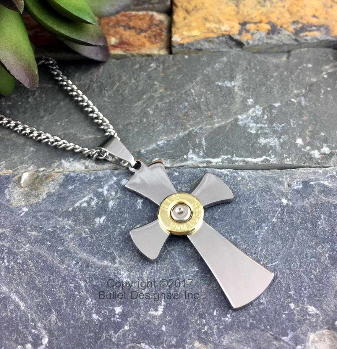 Cross Bullet Necklace, Stainless Steel Bullet Cross Necklace, Custom ...