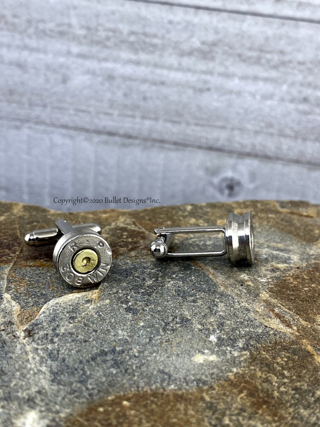 Bullet Cuff Links, 308 Bullet, Remington, Nickel Bullet Cuff Links ...