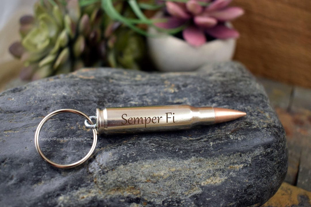 Semper Fi 308 Nickel Bullet Keychain, Key Chain, Marines, Key Ring ...
