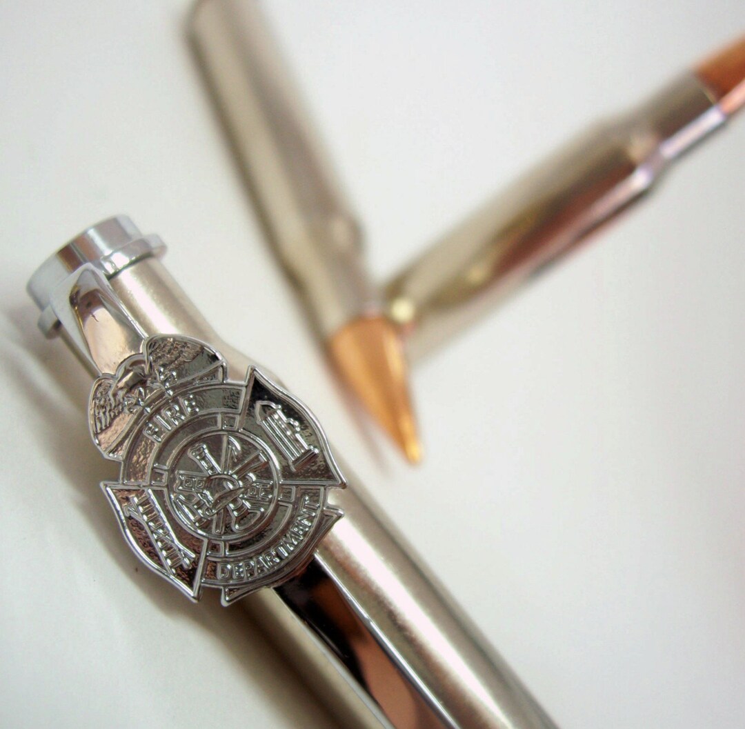 Fireman Bullet Ink Pen, Real Bullets, Firefighter, Silver, Retirement ...