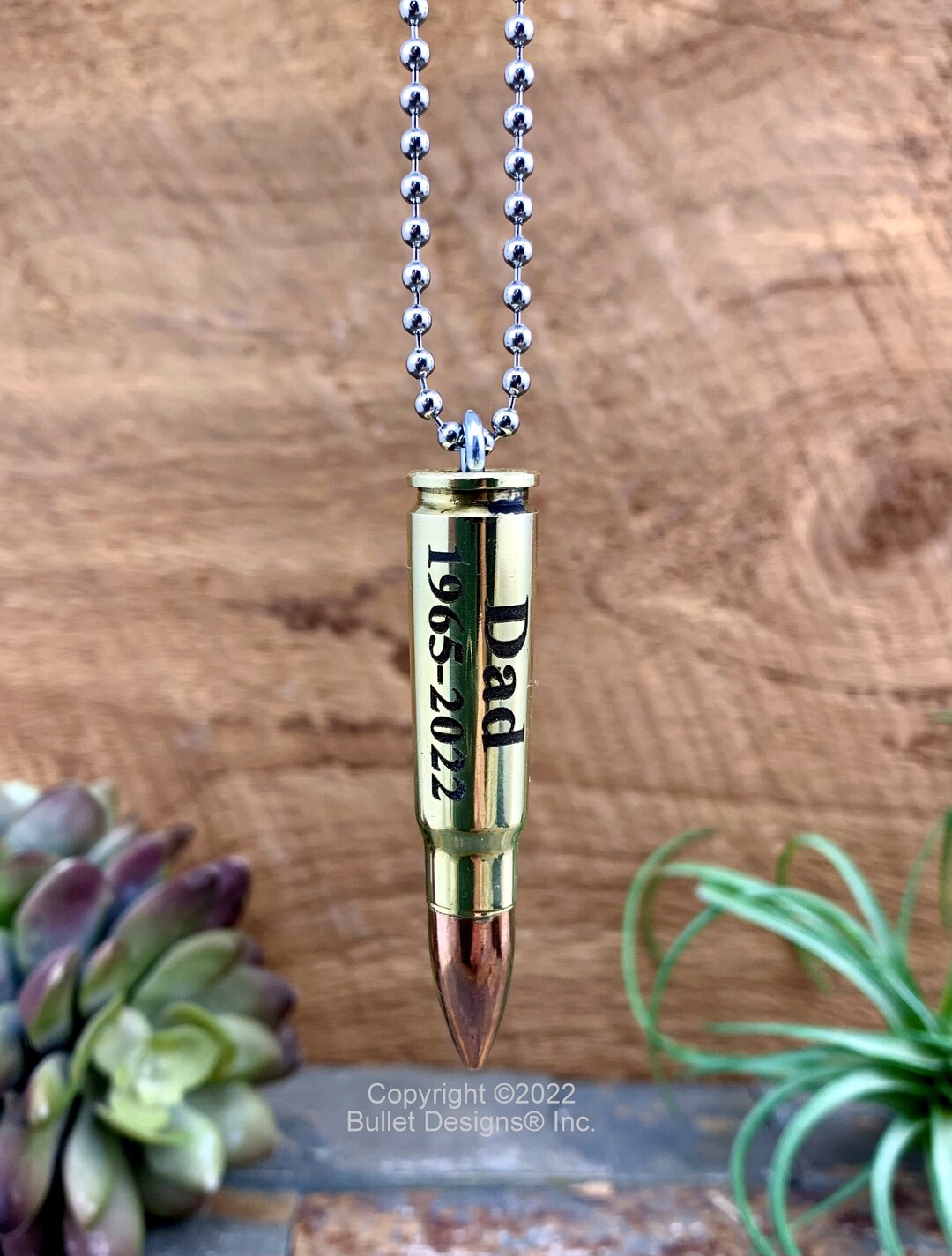 Custom Engraved Urn, Real Brass Bullet Necklace, AK-47, 223, 6.5, 300 ...