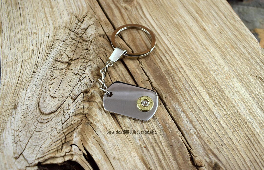 Mini Dog Tag Bullet Keychain, Custom Engraved, Personalized, Key Chain ...