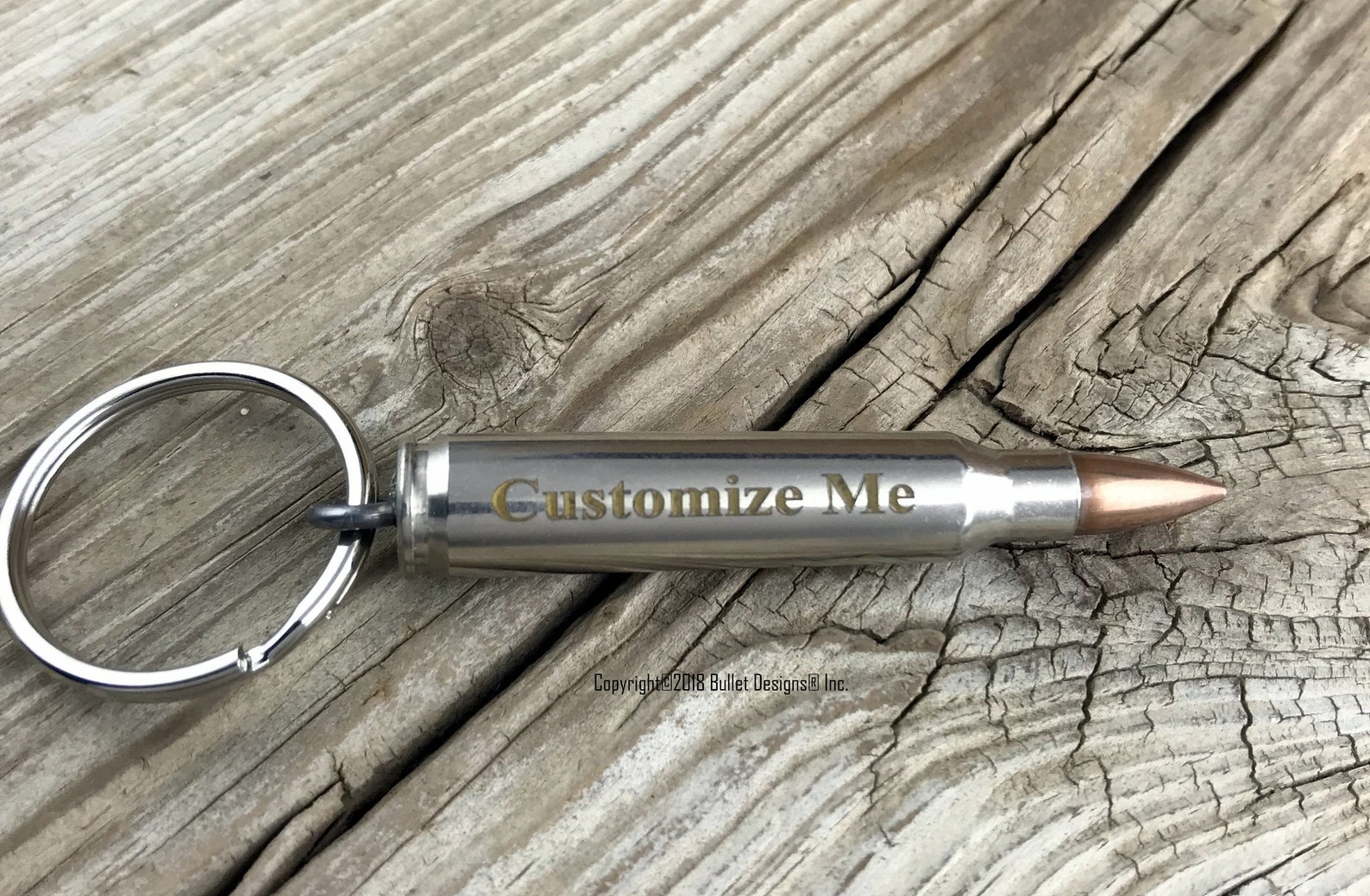 Custom Engraved Bullet Keychain GOLD & SILVER ENGRAVING 308 | Etsy