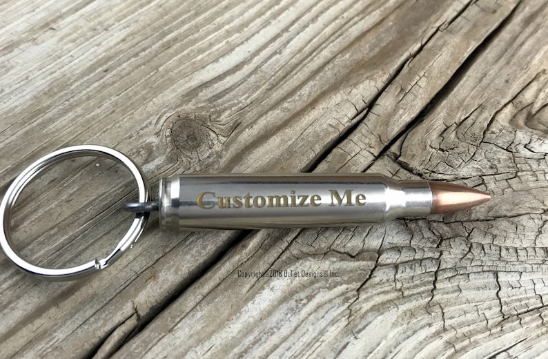 Custom Engraved Bullet Keychain GOLD & SILVER ENGRAVING 308 - Etsy