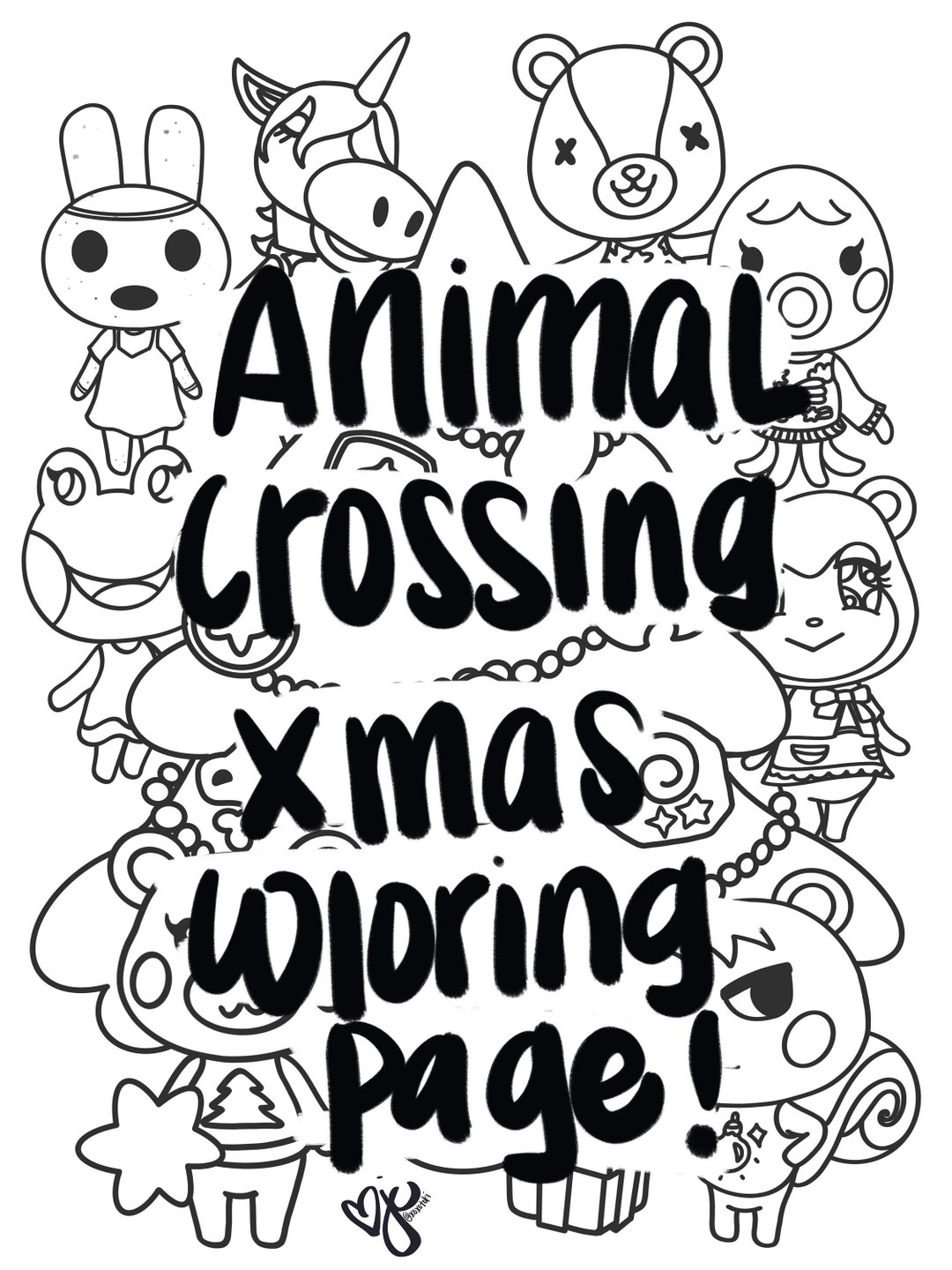 ACNH Christmas Coloring Page || Instant Download - Etsy