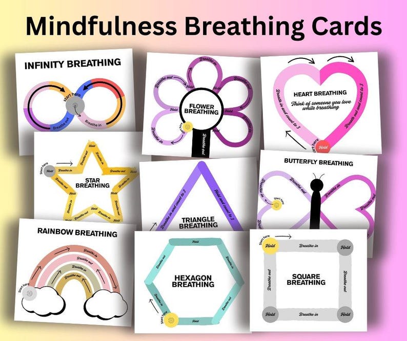 Mindfulness Breathing Cards for Kids | Printable Calm Down Corner ...