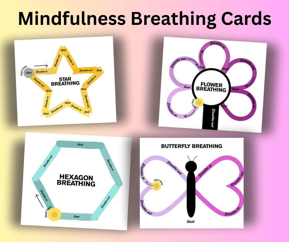 Mindfulness Breathing Cards for Kids | Printable Calm Down Corner ...
