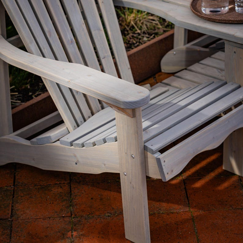 Double Adirondack Chair With Table for Outdoors, UNGURS Collection ...