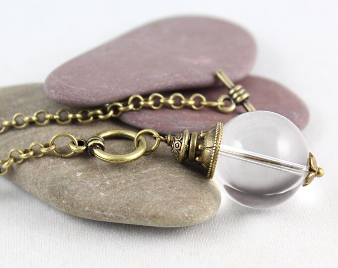 Pendulum Necklace, Natural Quartz, Gemstone Pendulum, Crystal Pendulum ...