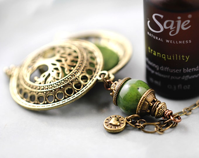 Jade Fragrance Diffuser Car Mirror Charm. Aromatherapy Oil Diffuser ...