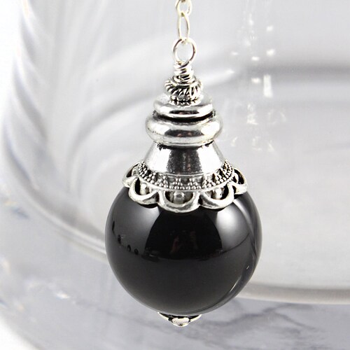 Crystal Pendulum Black Onyx Pendulum Crystal Necklace - Etsy Canada