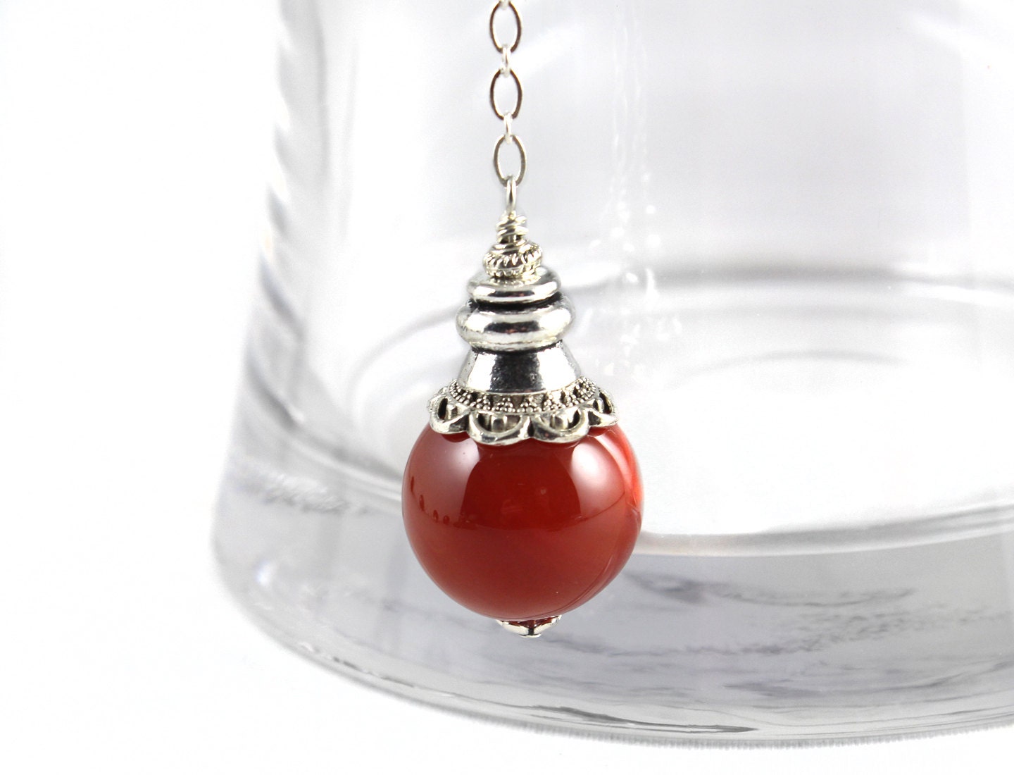 Red Agate Dowsing Pendulum Gemstone Pendulum Crystal - Etsy