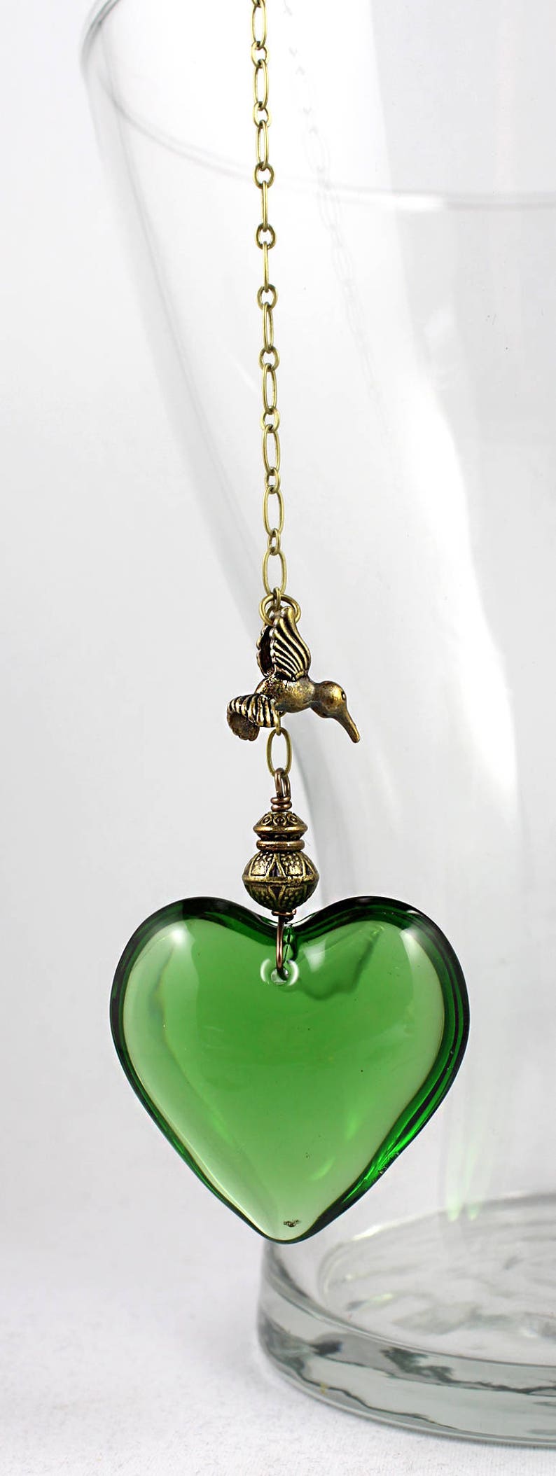 Car Mirror Crystal Heart Charm Rear View Mirror Charm New - Etsy