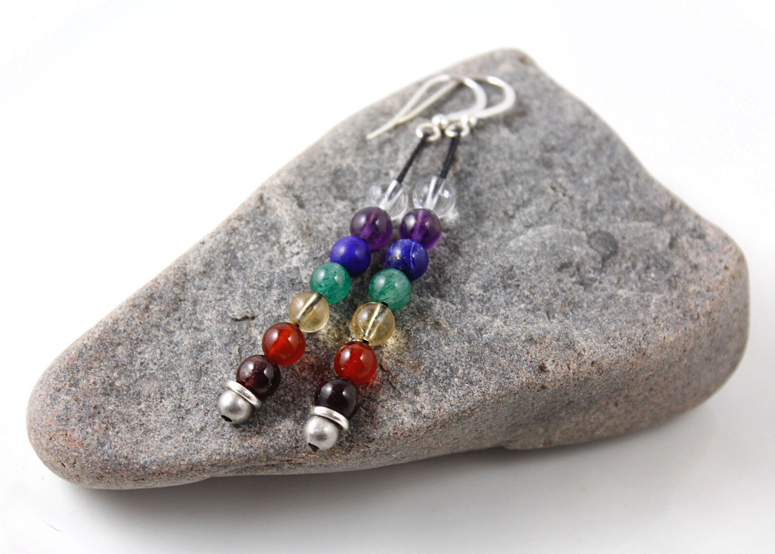 Gemstone Chakra Earrings, Boho Earrings, Gift for Her, Healing Jewelry ...