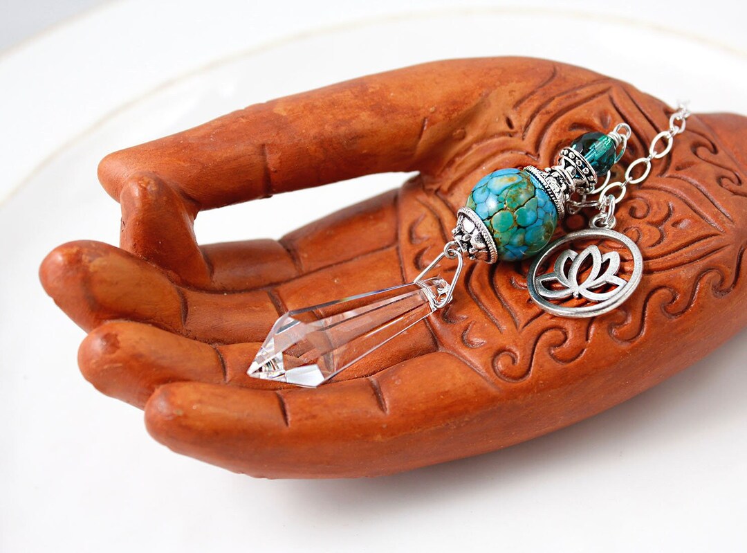 Turquoise Crystal Car Charm, Gemstone Car Crystal, Rear View Mirror ...