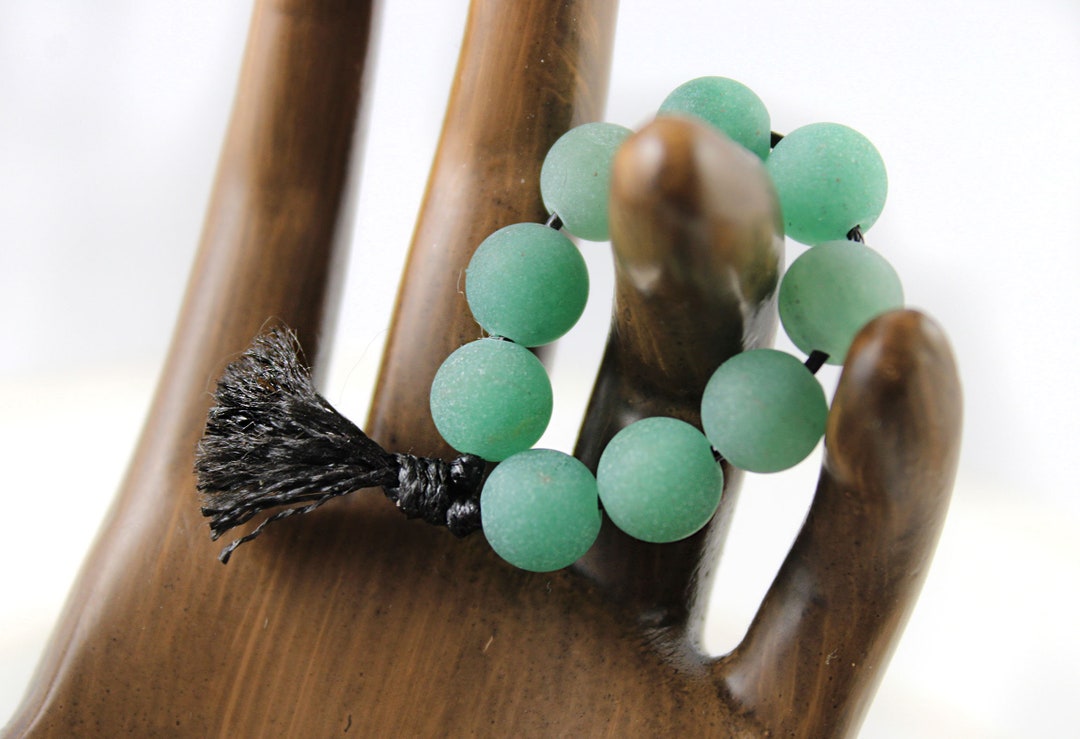 Green Aventurine Finger Mala 9 Beads, Worry Beads Mini Mala, Finger ...