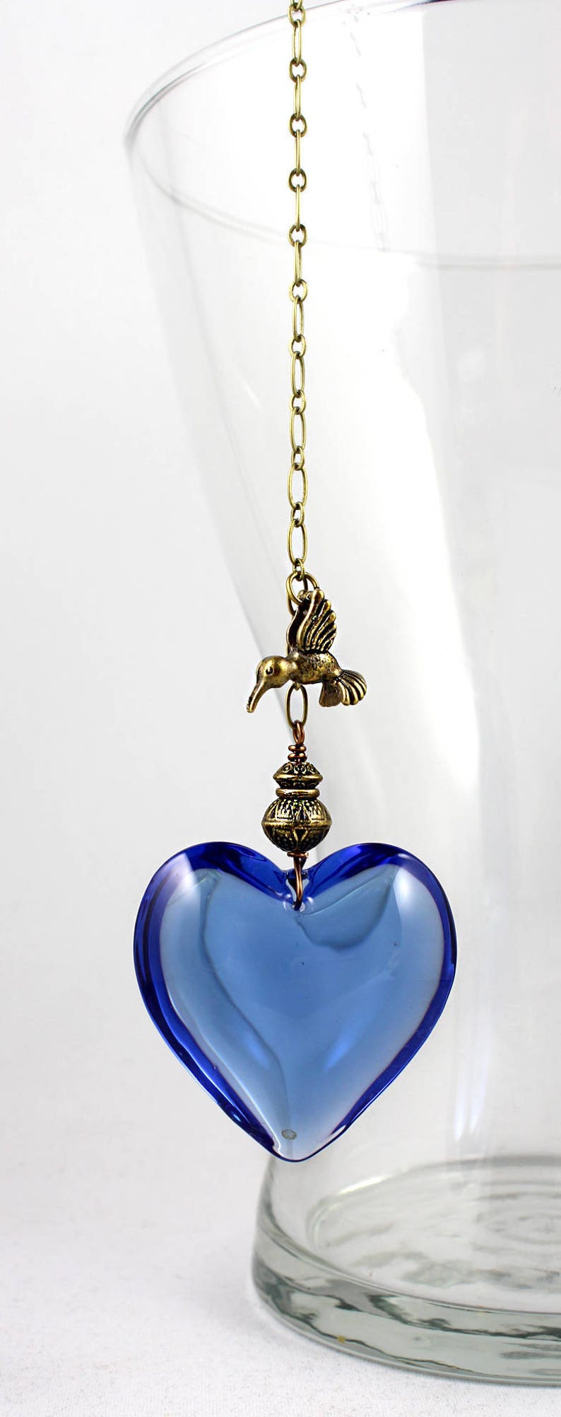 Car Mirror Crystal Heart Charm Rear View Mirror Charm New - Etsy