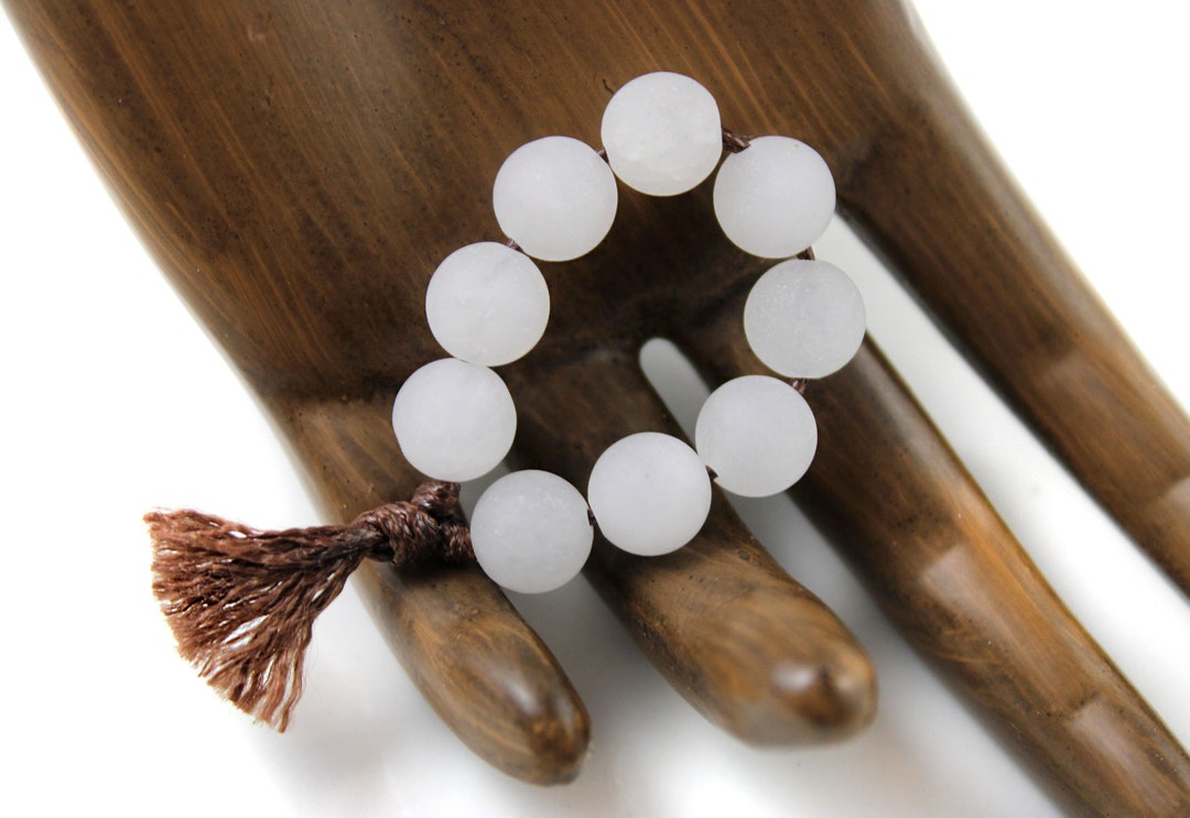 White Agate Finger Mala 9 Beads Finger Fidget Ring Worry - Etsy