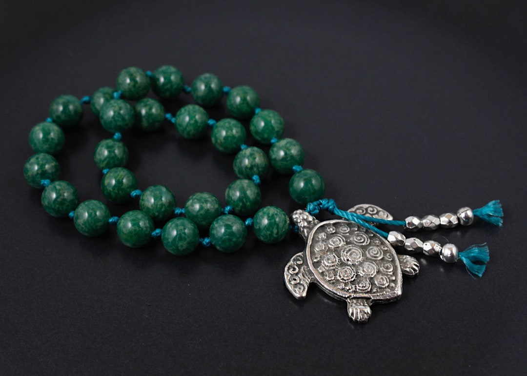 Travel Pocket Mala 27 With Turtle Pendant, Stress Relief Fidget, Small ...